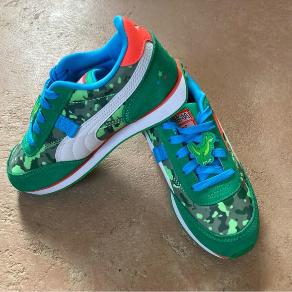Puma | Shoes | Boys Puma Future Rider X Cocomelon Green White Dinosaur ...